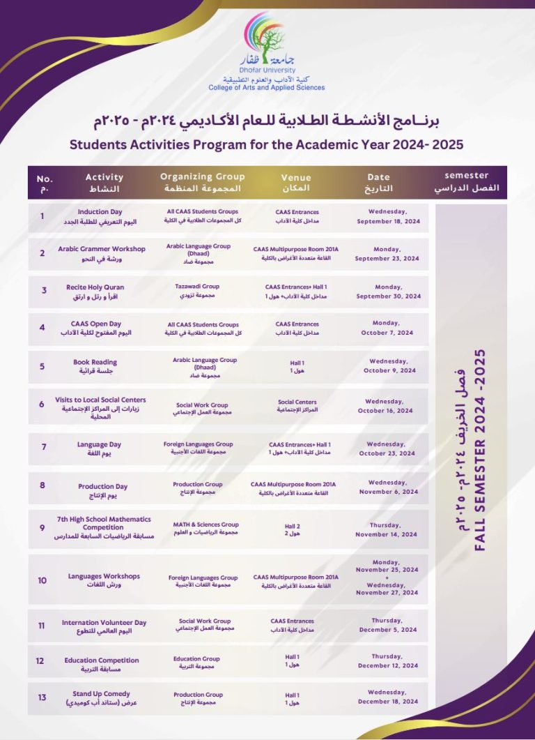 Student Activities | CAAS